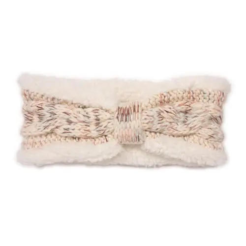 MUK LUKS Cable Knotted Knit Headband - Pink Multi