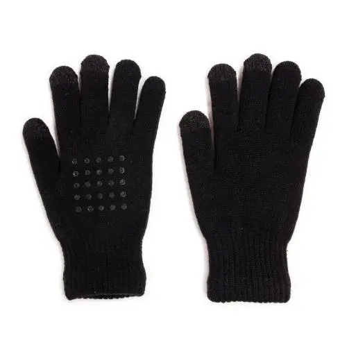 MUK LUKS Double Layer Knit Touchscreen Gloves - Ebony