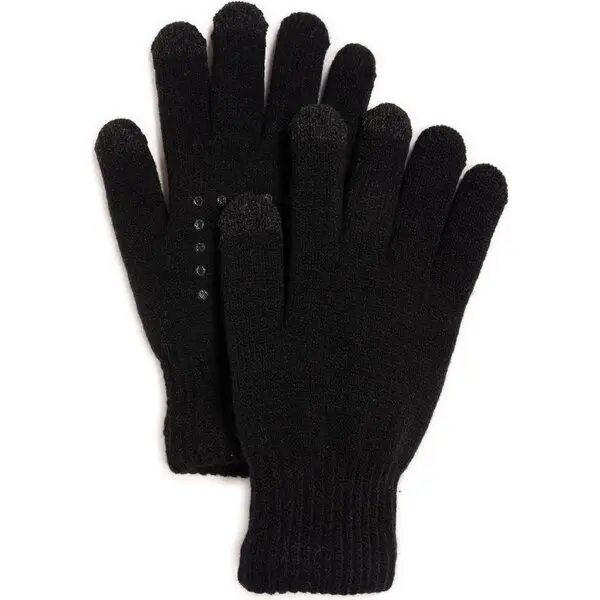 MUK LUKS Double Layer Knit Touchscreen Gloves - Ebony