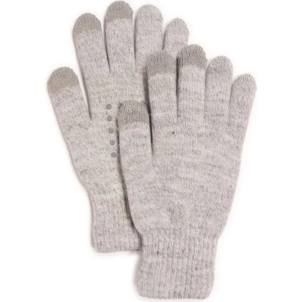 MUK LUKS Double Layer Knit Touchscreen Gloves - Medium Grey Heather