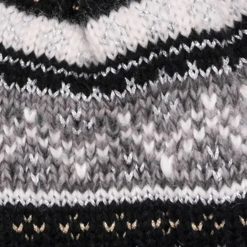 MUK LUKS Cuff Knit Beanie With Pom