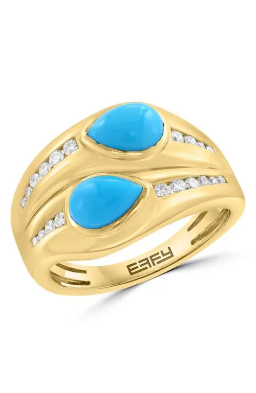 EFFY 14k Yellow Gold Turquoise Sky Statement Ring
