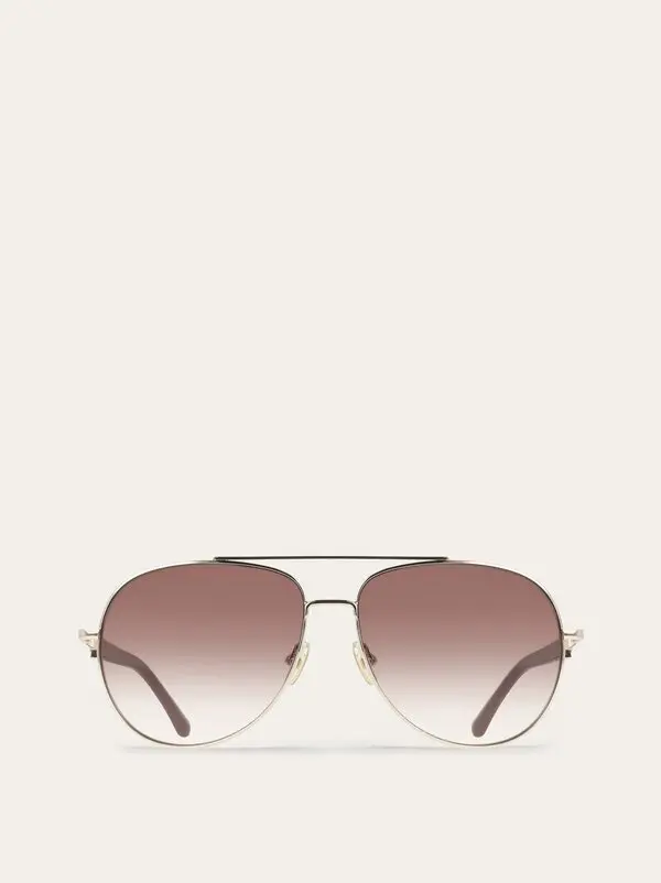 FERRAGAMO Aviator Frame Sunglasses - Red