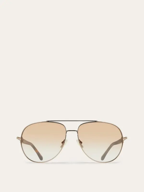 FERRAGAMO Aviator Frame Sunglasses - Yellow
