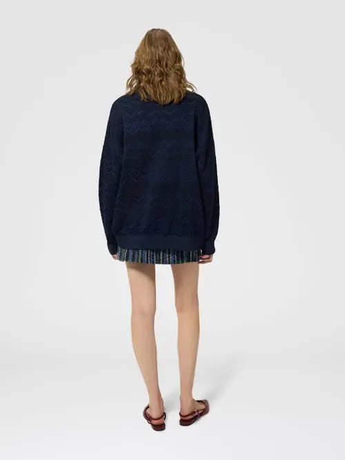 Missoni Zig Zag Viscose And Wool V-neck Sweater