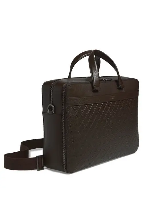 FERRAGAMO Embossed Monogram Briefcase