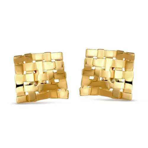 CHRISTINA CARUSO Woven Square Earring - Gold