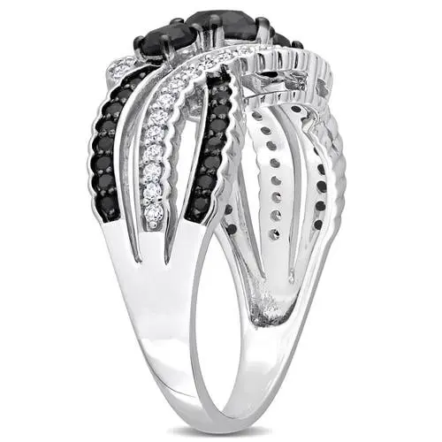 JULIANNA B. 1-1/5 Black Crisscross Ring 10k