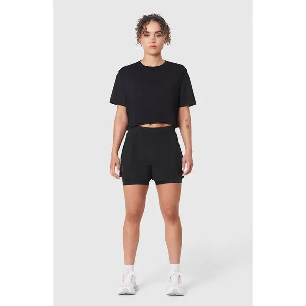 ASRV Supima Ice Skin Reversible Crop Tee - Black/black