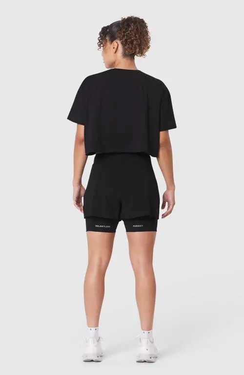 ASRV Supima Ice Skin Reversible Crop Tee - Black/black
