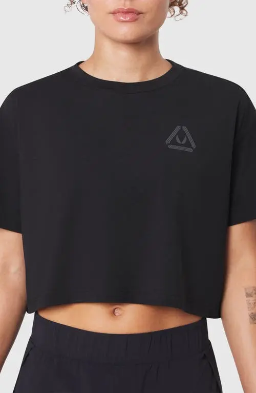ASRV Supima Ice Skin Reversible Crop Tee - Black/black