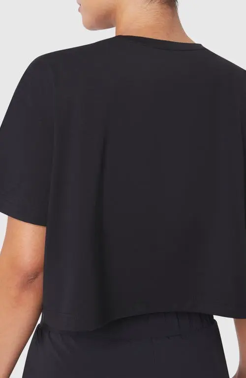 ASRV Supima Ice Skin Reversible Crop Tee - Black/black