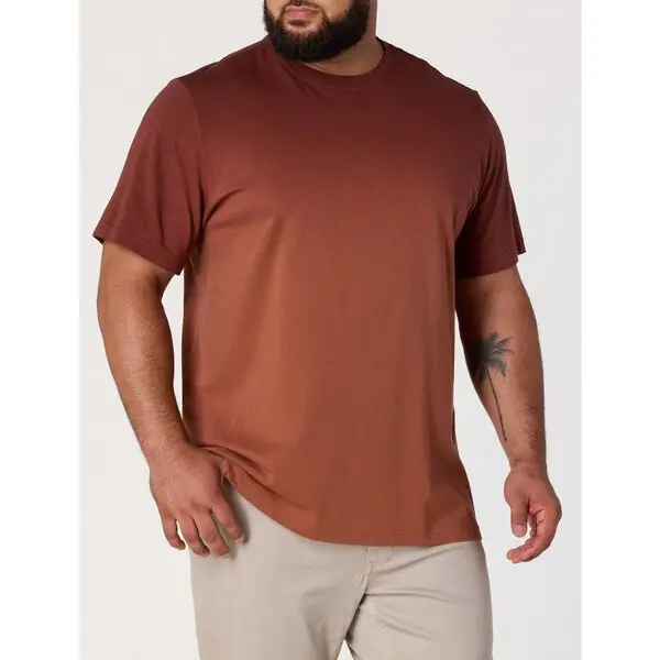 HARBOR BAY BY DXL Big & Tall Moisture-wicking T-shirt V2 - Brown Multi