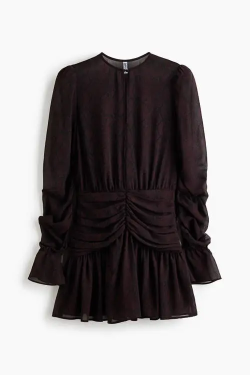 H&M Ruched Chiffon Dress