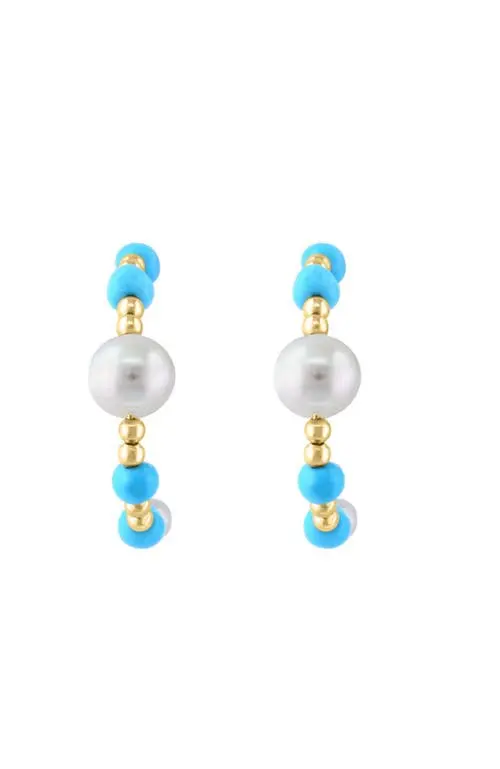 EFFY 14k Yellow Gold Turquoise Tide Freshwater Pearl Bracelet - Blue