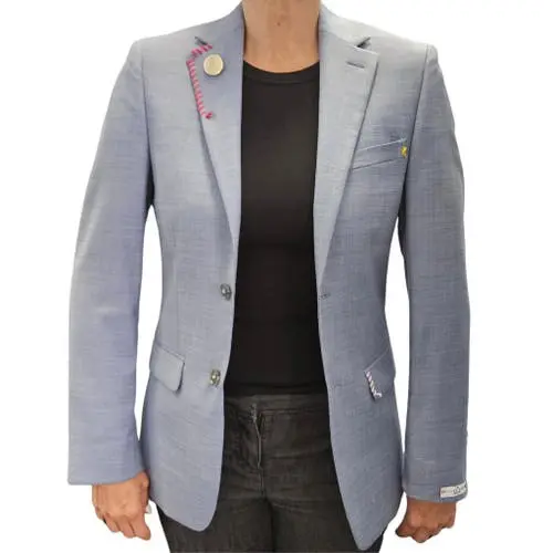 THE DIVINE REBEL COLLECTIVE Worlds Cutest Dog Light Blue Blazer
