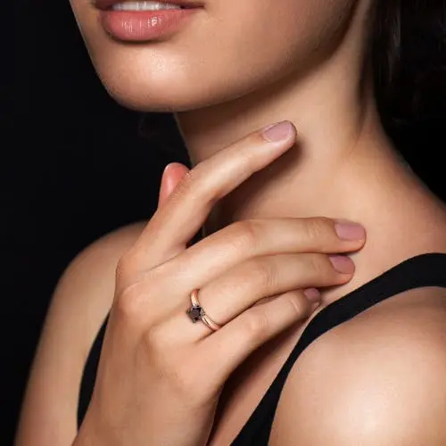 JULIANNA B. 1 Ctw Black Solitaire Ring 14k