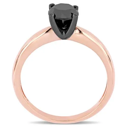 JULIANNA B. 1 Ctw Black Solitaire Ring 14k