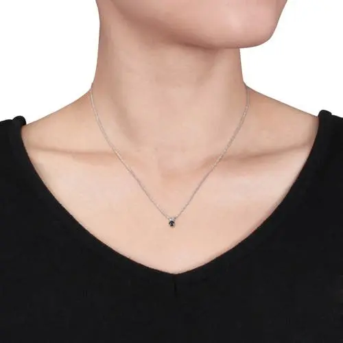 JULIANNA B. 1/4 Ctw Black Solitaire Necklace 14k