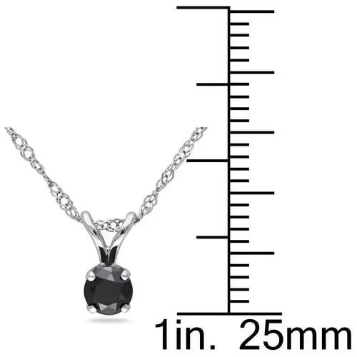 JULIANNA B. 1/4 Ctw Black Solitaire Necklace 14k