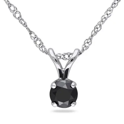 JULIANNA B. 1/4 Ctw Black Solitaire Necklace 14k - Diamond