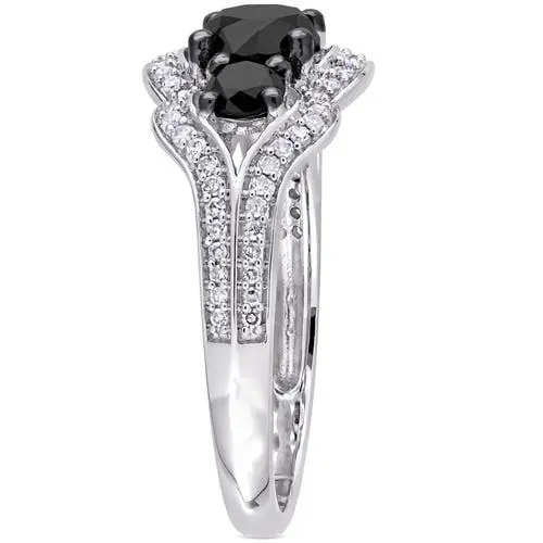 JULIANNA B. 1-3/4 Ctw Black 3-stone Ring 10k