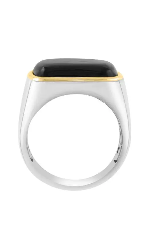 EFFY 925 Sterling Silver & 18k Yellow Gold Midnight Luxe Onyx Ring