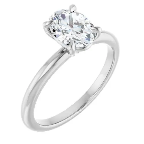 IVY & PEARL CO. 1 Ct Lab-grown Oval Diamond Solitaire Ring In 14k Gold
