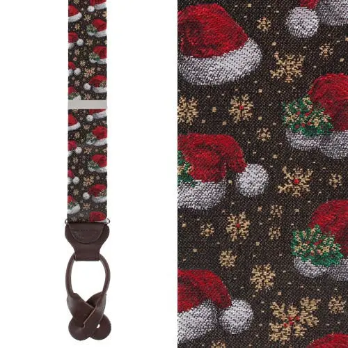 Trafalgar Kris Kringle's Cap Silk Novelty Button End Suspenders