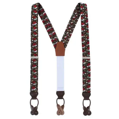 Trafalgar Kris Kringle's Cap Silk Novelty Button End Suspenders