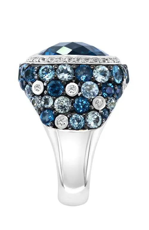 EFFY 925 Sterling Silver Ocean Depths Multi-gemstone Ring