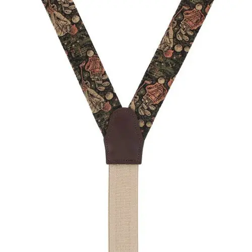 Trafalgar It's A Birdie Golf Silk Novelty Button End Suspenders