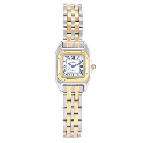 PEUGEOT Sleek Panther Square Bracelet Watch- 20x22mm - Two-tone