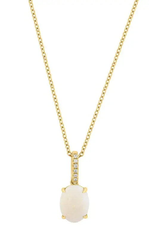EFFY 14k Yellow Gold Golden Moon Opal Pendant - White