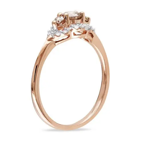 JULIANNA B. Brown & White Halo Engagement Ring