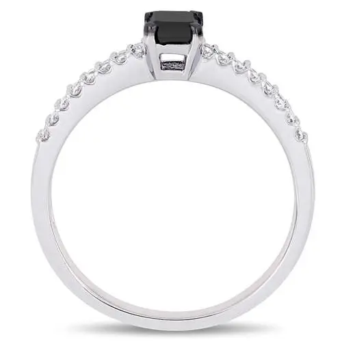 JULIANNA B. 3/4 Ctw Black Engagement Ring 14k