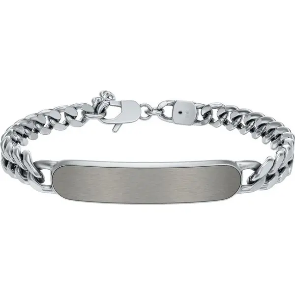 Fossil Ellis Stainless Steel Id Bracelet