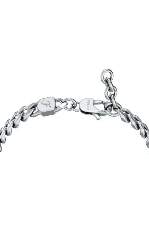 Fossil Ellis Stainless Steel Id Bracelet