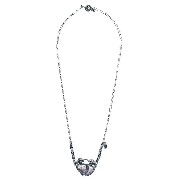 GEM KINGDOM Double Sacred Heart Necklace