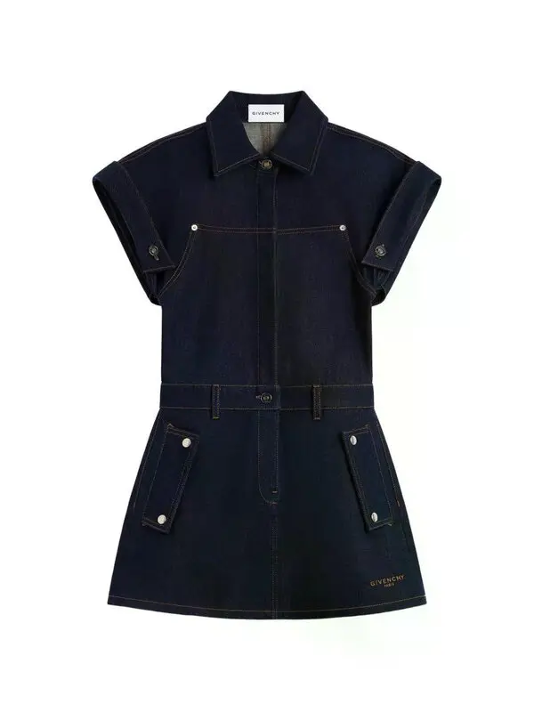 Givenchy Mini Dress In Raw Denim - Blue