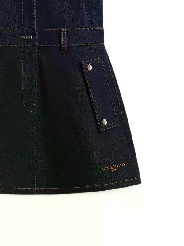 Givenchy Mini Dress In Raw Denim