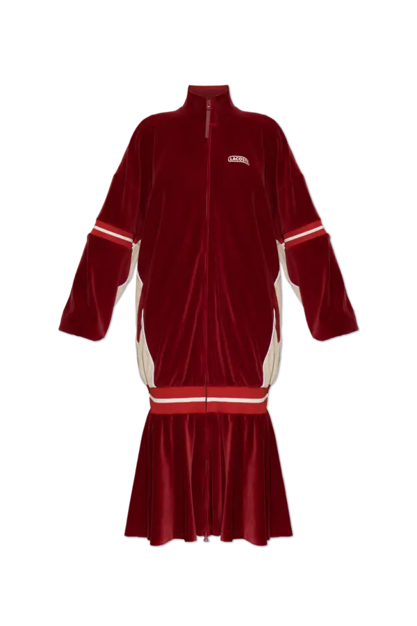Lacoste Velour Dress With Logo - Red