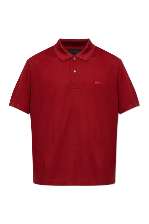 Lacoste Silk Polo Shirt With Logo Patch - Red