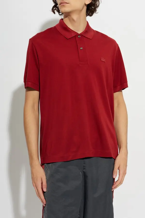 Lacoste Silk Polo Shirt With Logo Patch
