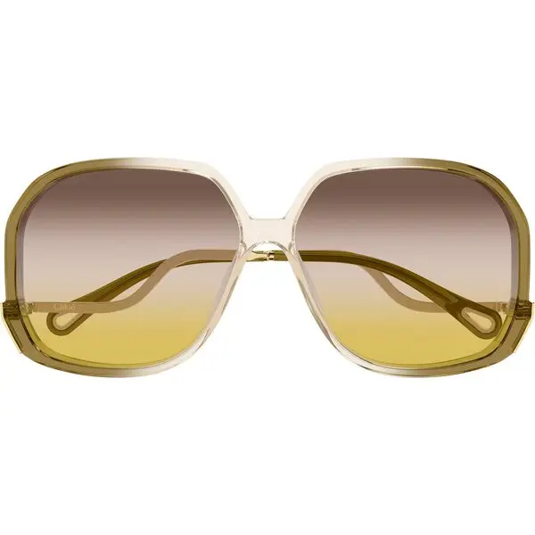 Chloé Ch0404s 60mm Polarized Gradient Geometric Sunglasses