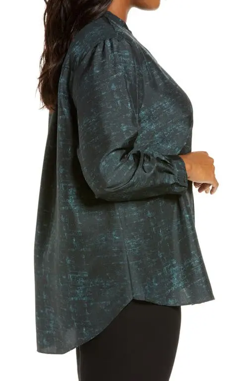 Eileen Fisher Silk Mandarin Collar Shirt