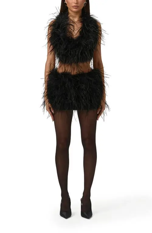 Naked Wardrobe Feather Miniskirt