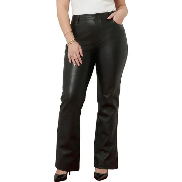 Roaman's Faux Leather Bootcut Pant