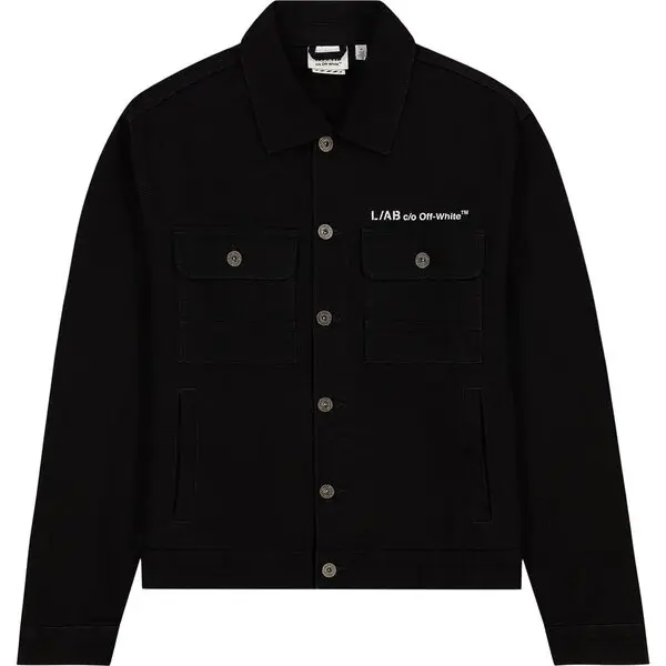 L/AB C/O OFF-WHITE Denim Trucker Jacket - Black