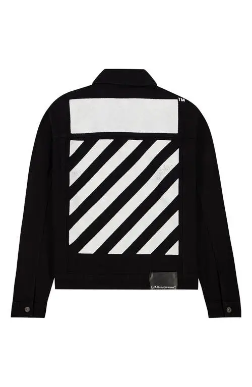 L/AB C/O OFF-WHITE Denim Trucker Jacket - Black